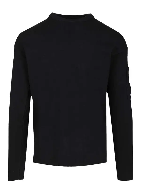 C.P. COMPANY Sea Island Lens Crewneck Sweater - Black