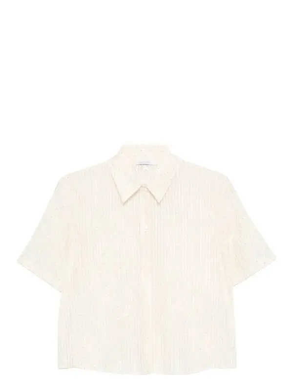 Patrizia Pepe Striped Short Sleeve Shirt - White
