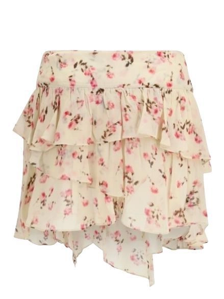 Isabel Marant Étoile Ruffled Floral Mini Skirt - Beige