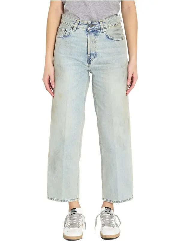 HAIKURE Betty Cropped Wide-leg Jeans - Green