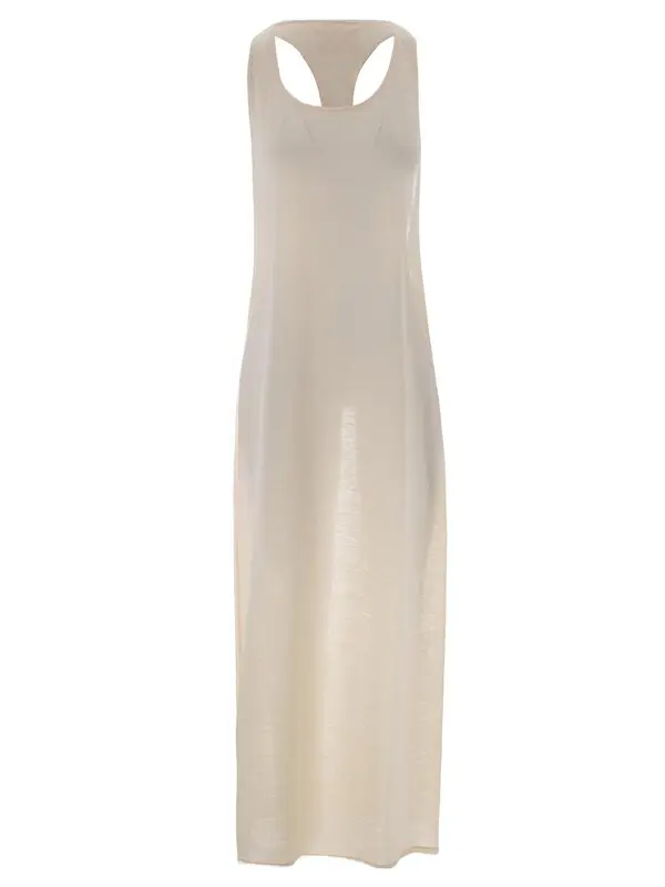 Patrizia Pepe Sleeveless Racerback Maxi Dress - Nude
