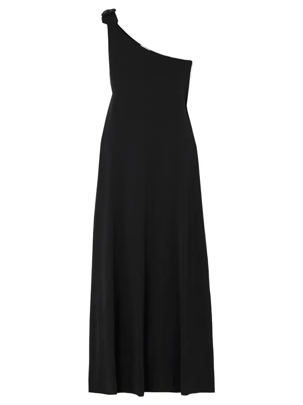 ERES One-shoulder Maxi Dress With Bow Detail - Black