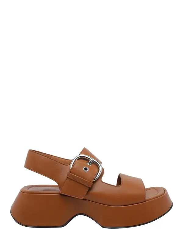 VIC MATIE Thelma Platform Heeled Sandals - Brown