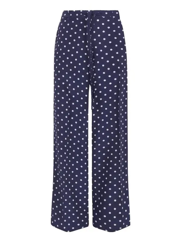 P.a.r.o.s.h Polka Dot Wide Leg Trousers - Blue