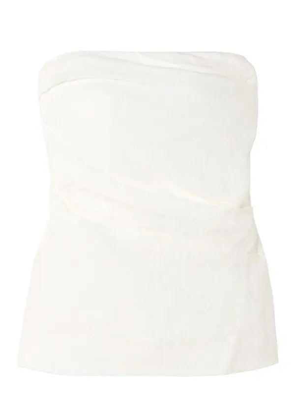 Tove Izel Linen Bandeau Top - Off-white