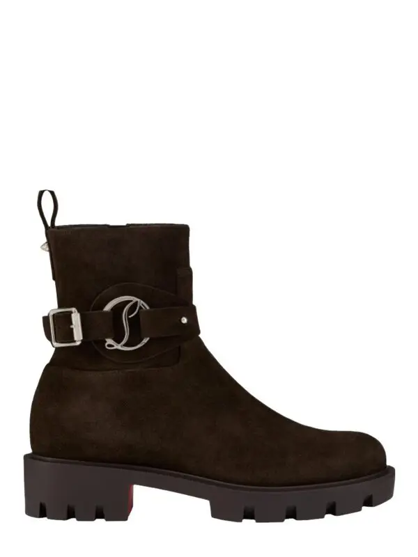 CHRISTIAN LOUBOUTIN Buckle Strap Boots - Brown