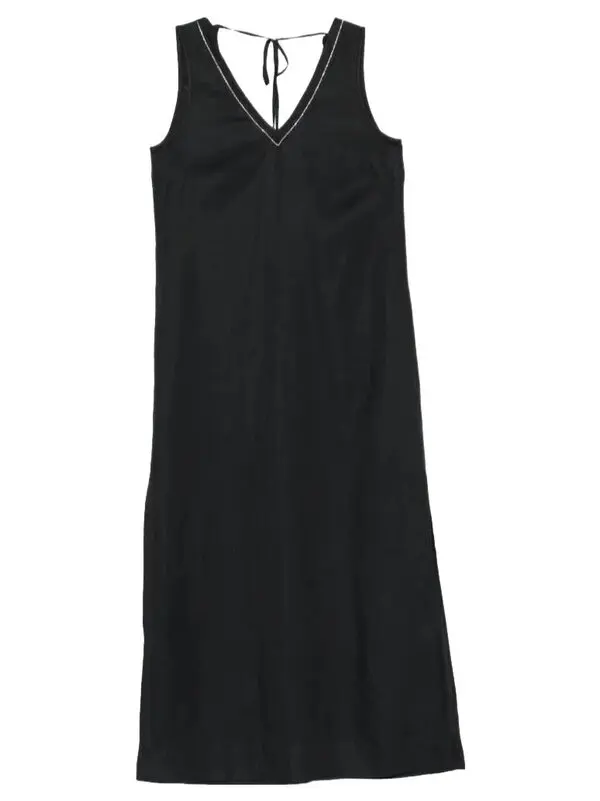 Peserico V-neck Sleeveless Midi Dress - Black