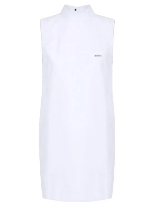 Iceberg Sleeveless Stand-collar Dress - White