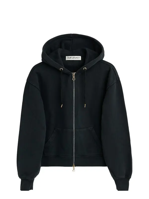 Our Legacy Two-way Zip-fastening Hoodie - Washed Black