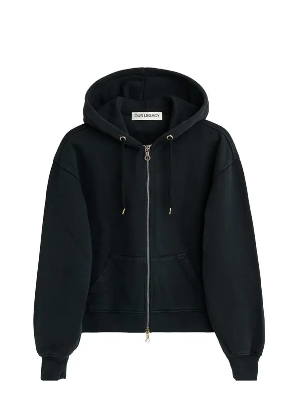 Our Legacy Two-way Zip-fastening Hoodie - Washed Black