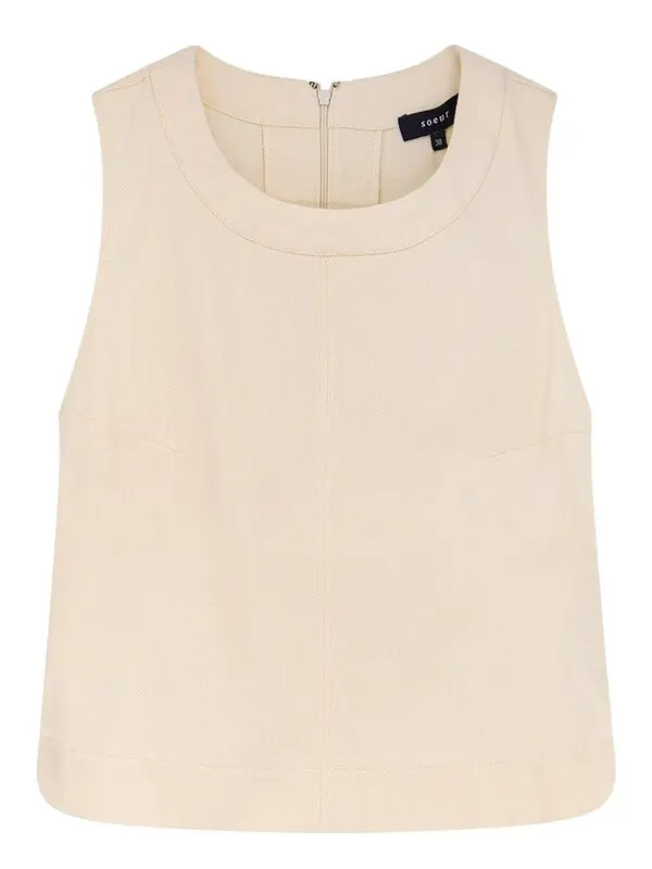 Soeur Sleeveless Boxy Top - Nude
