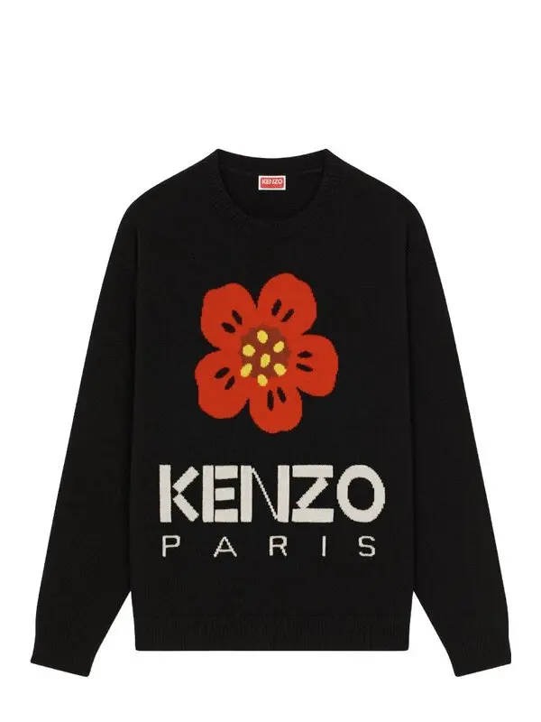Kenzo Boke Flower Logo Crewneck Jumper - Black