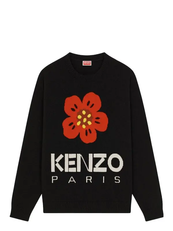 Kenzo Boke Flower Logo Crewneck Jumper - Black