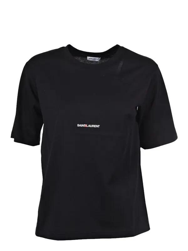 Saint Laurent Logo Printed T-shirt - Black