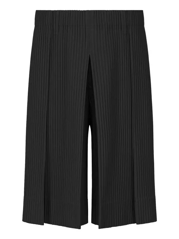Issey Miyake Homme Plissé Pleated Hakama-style Shorts - Black