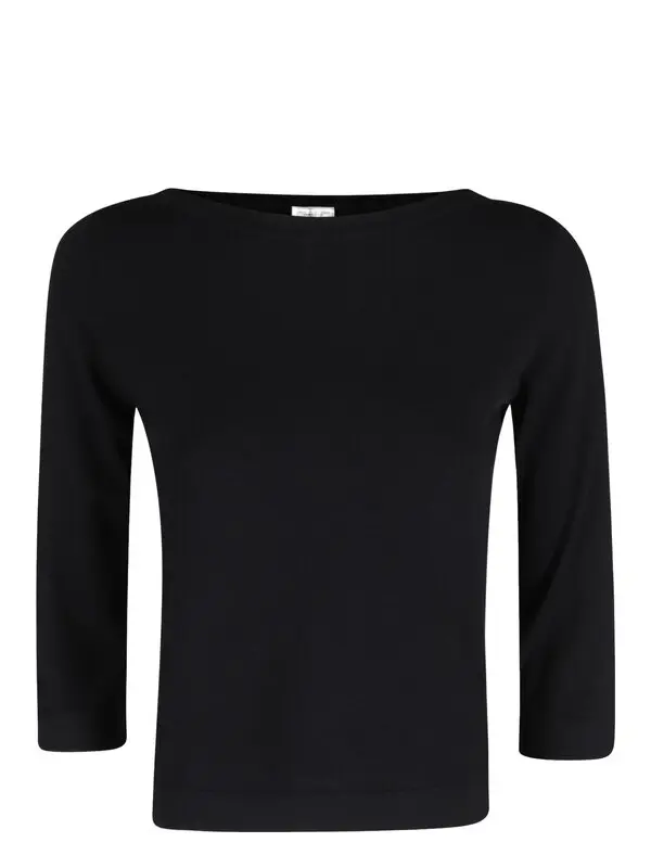 ROBERTO COLLINA Boat-neck Top - Black