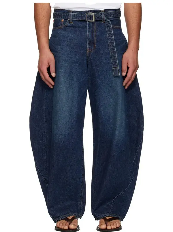 Sacai Wide Leg Jeans - Blue