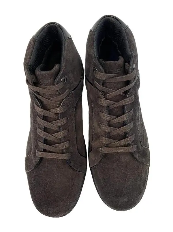 Emporio Armani Casual High Top Sneakers With Logo Detail - Black