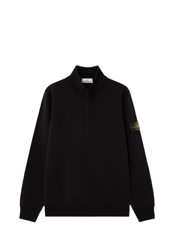 Stone Island Zip Collar Sweatshirt - Black
