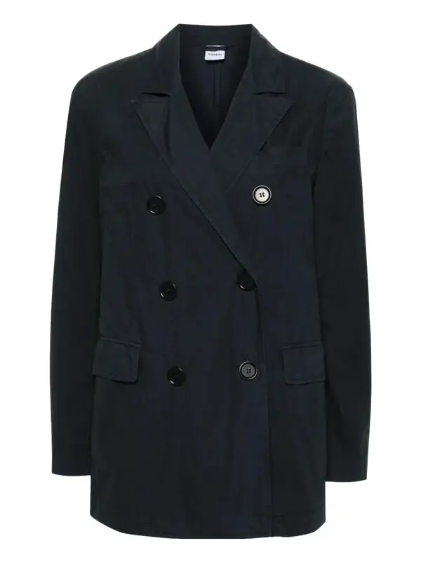 Aspesi Double-breasted Cotton Blazer - Black