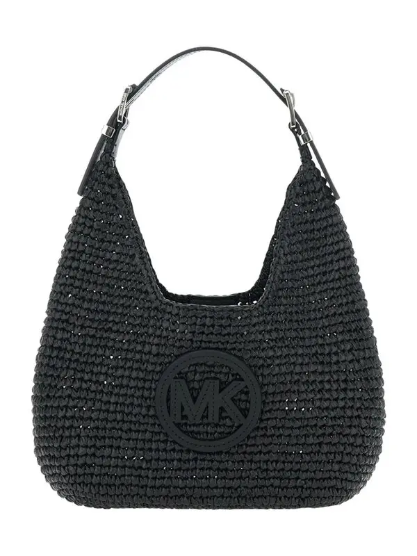 Michael Kors Logo Patch Hobo Bag - Black