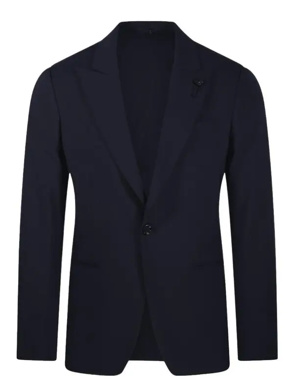 LARDINI Single-breasted Blazer - Black
