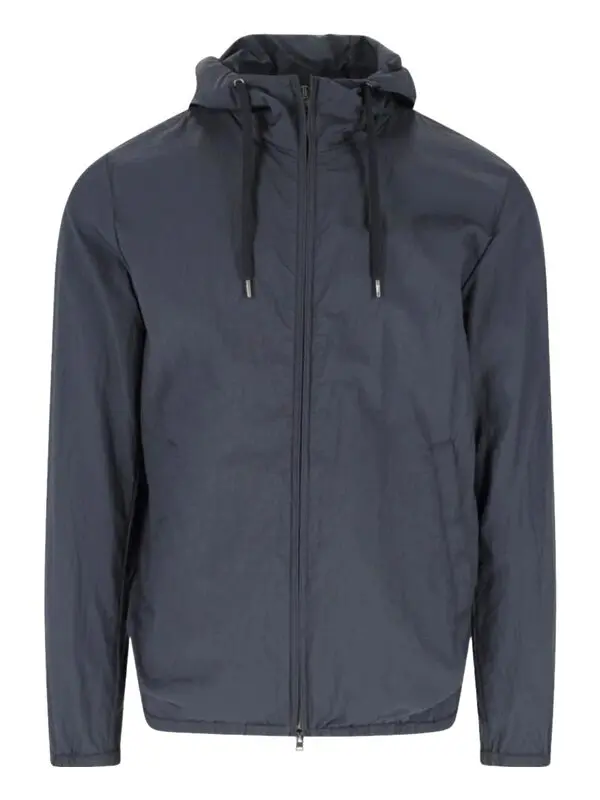 Herno Zip-up Hooded Jacket - Black