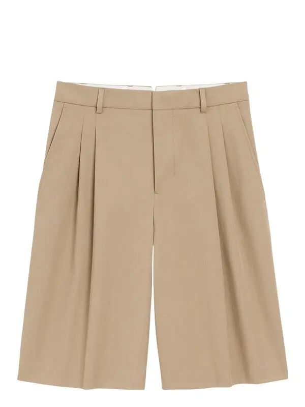Ami Pleated Tailored Shorts - Nude