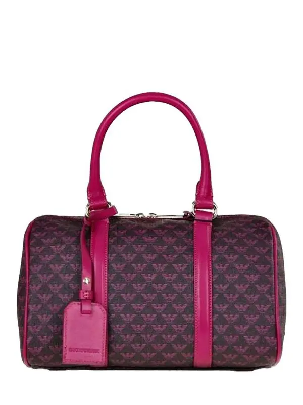 Emporio Armani Monogram Top Handle Handbag - Black
