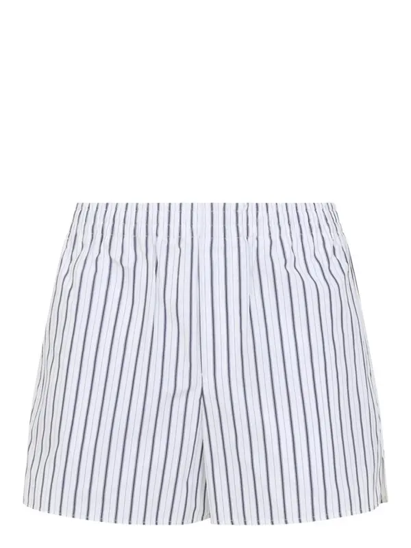Ami High Waist Striped Shorts - White