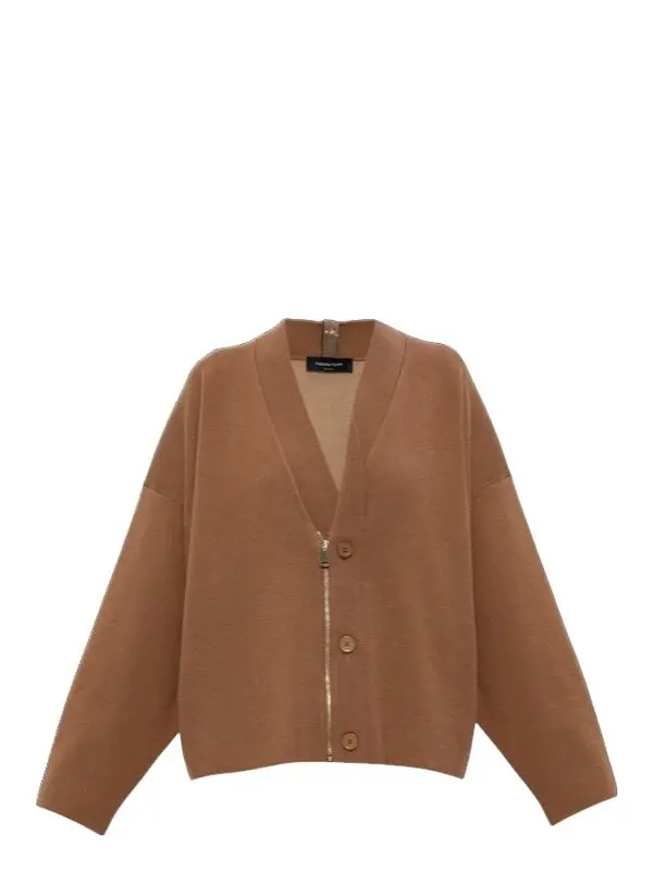 Fabiana Filippi V-neck Zip-up Knitwear - Brown