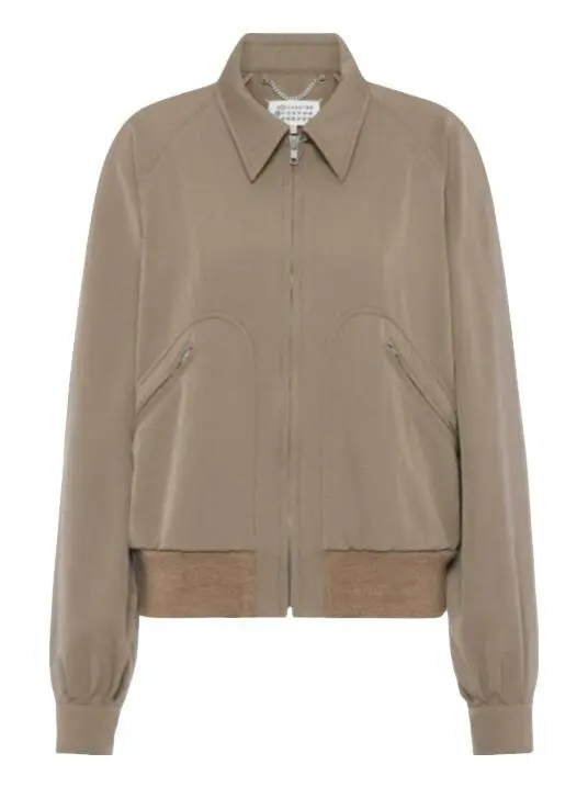 MAISON MARGIELA Zip-up Bomber Jacket - Light Brown