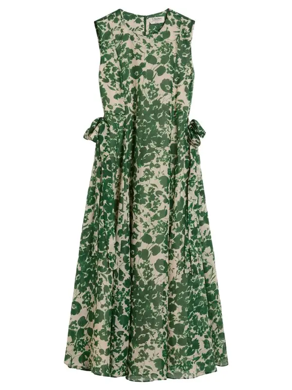 Max Mara Floral Print Midi Dress - Green