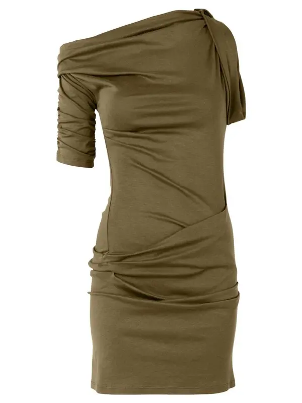 Jacquemus Draped Asymmetrical Mini Dress - Green