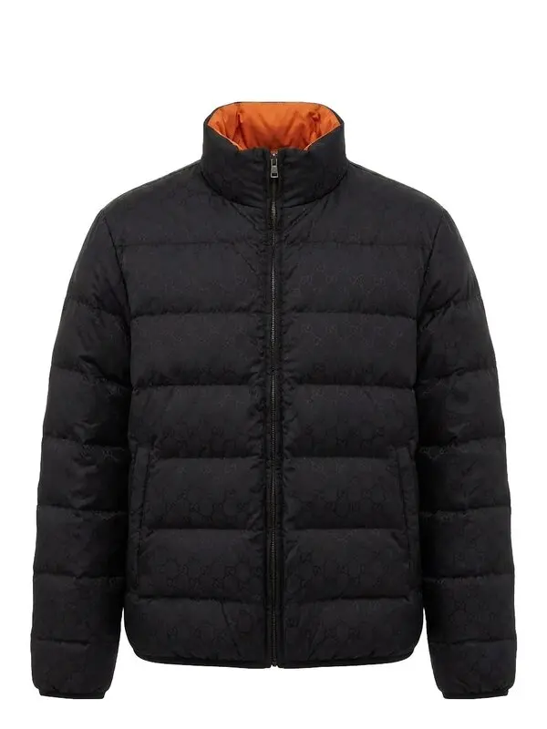 Gucci Reversible Gg Nylon Zip Jacket - Black/orange