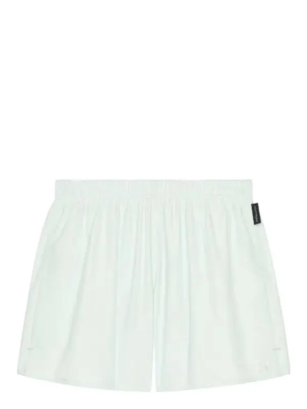 COURREGES Elasticated Waistband Swim Shorts With Embroidered Logo - Light Mint Green