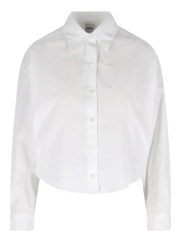 Aspesi Cropped Poplin Shirt - White