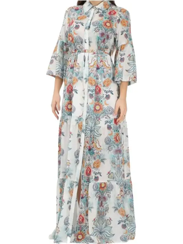 Just Cavalli Long Printed Dress - Blue