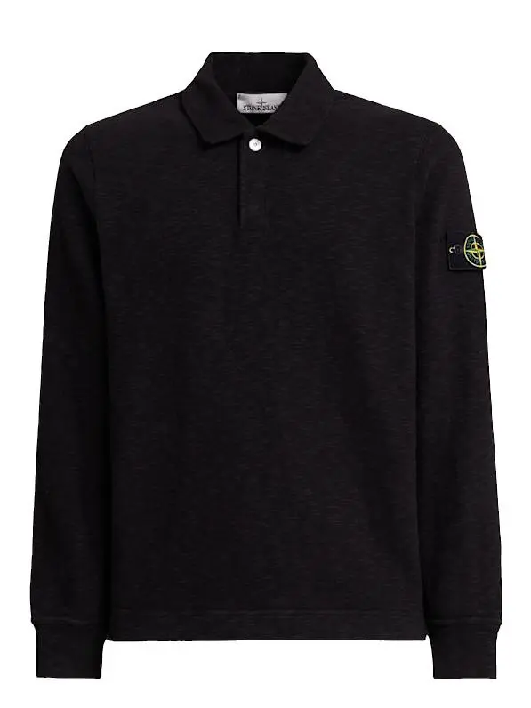 Stone Island L/s Heavy Cotton Jersey Polo - Nude