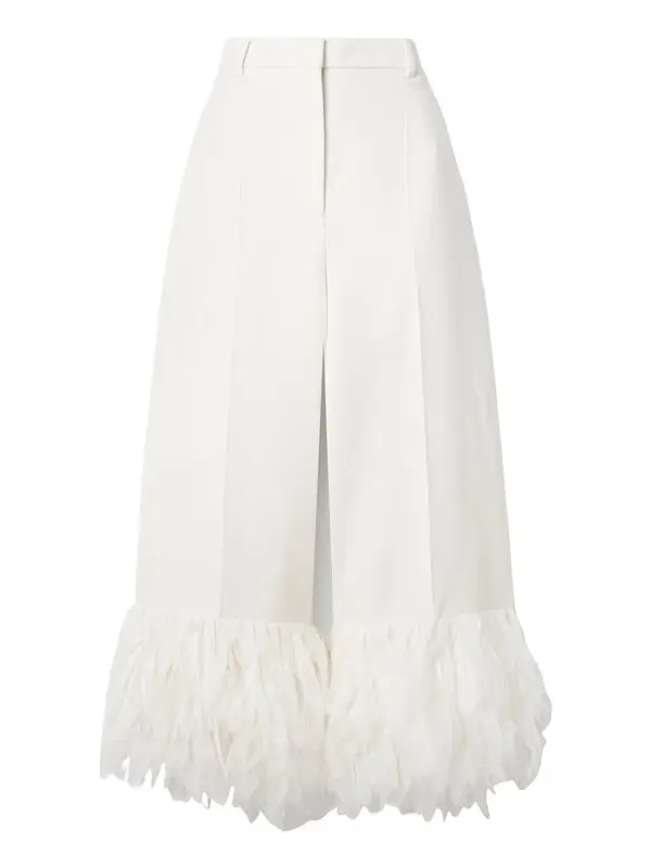 Stella McCartney Tasseled Wide-leg Trousers - Ivory