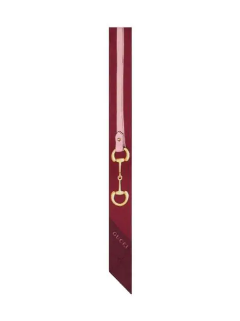 Gucci Printed Silk Twill Ribbon - Bordeaux