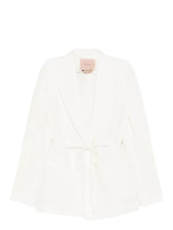 TWINSET Belted Blazer - White