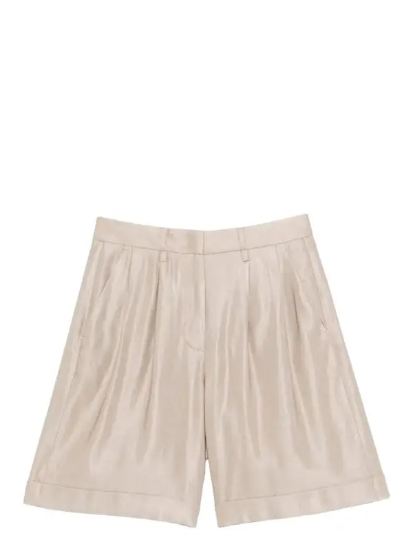 Peserico Pleated Bermuda Shorts - Nude