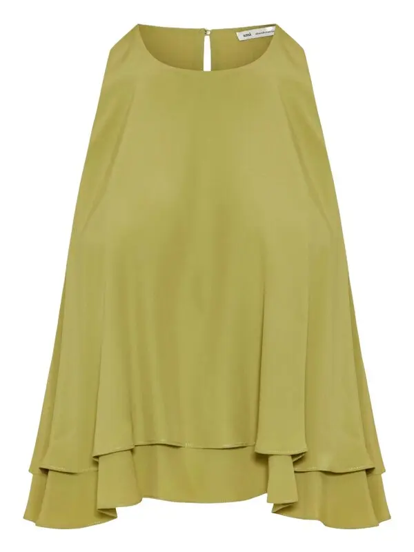 Ami Sleeveless Tiered Blouse - Matcha