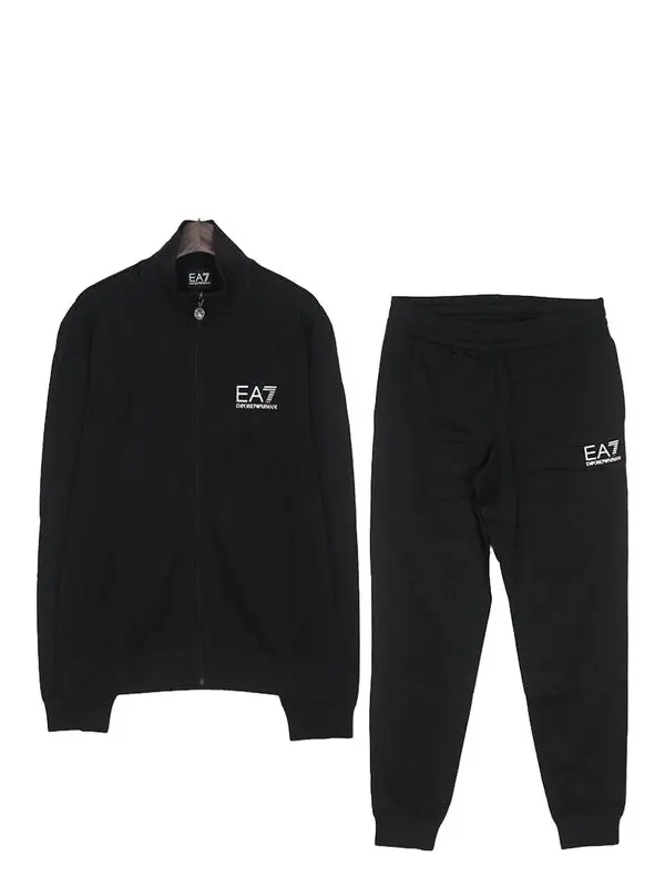 EA7 Vertical Collar Logo Tracksuit - Black