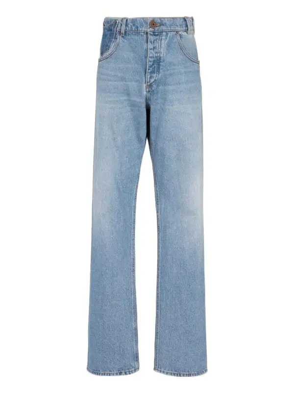 Balmain High-waist Wide-leg Jeans - Blue