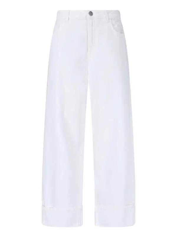 RÓHE Wide-leg Cuffed Jeans - White