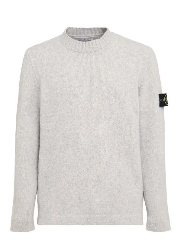Stone Island Wool Blend Crewneck Sweater - White