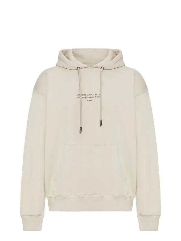 Off-White Drawstring Long-sleeved Hoodie - Pumice Stone