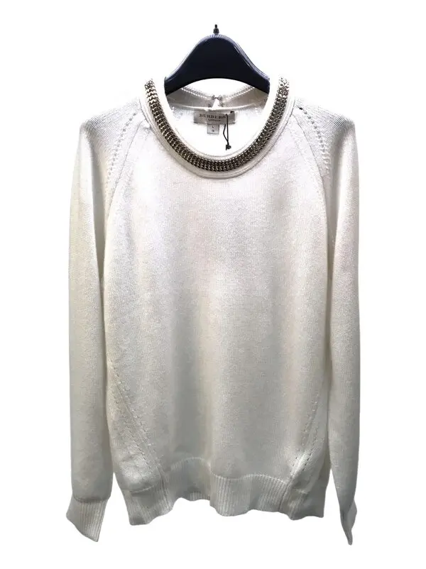 Burberry Round-neck Knitted Pullover - White
